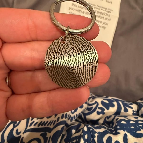 Actual Fingerprint Key Chain, Actual Handwriting Key Chain ...