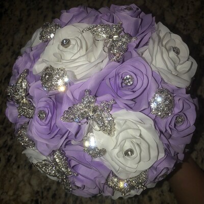 Lilac Quinceañera Bouquet, Butterfly Theme, Lilac Quince Bouquet ...