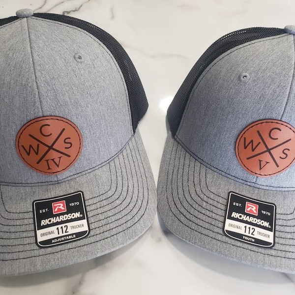 Personalized Father/son Matching Leather Patch Hat | Father Son Hats ...