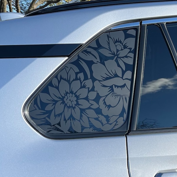 Fits 2019-2025 Toyota RAV4 Rear Side Window Floral Flowers Decal ...