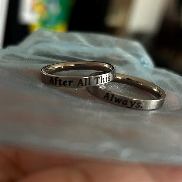 After All This Time? Always. Ring Set of 2, Dainty Stainless Steel ...