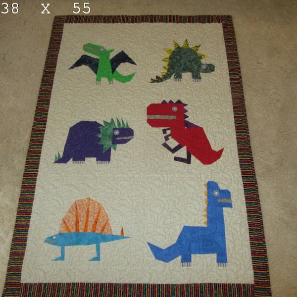 Dinosaur Paper Pieced Quilt in PDF - Etsy