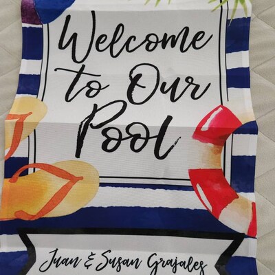 Welcome to Our Pool Flag, Pool Flag, Swimming Pool Flag, Personalized ...