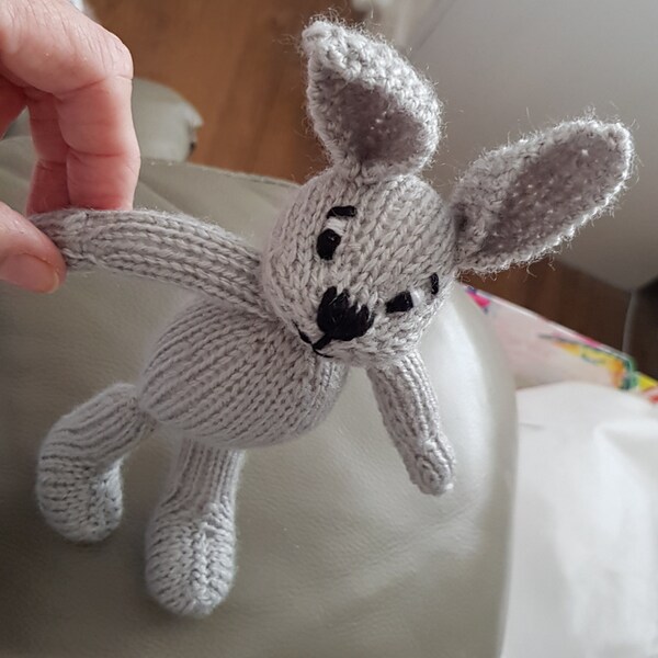 Knitting Pattern for a Bunny Rabbit in a Dotty Dress (9 Inches Tall ...
