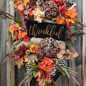 Large Fabric Pumpkin Leopard Print, Halloween Centerpiece, Safari Decor ...