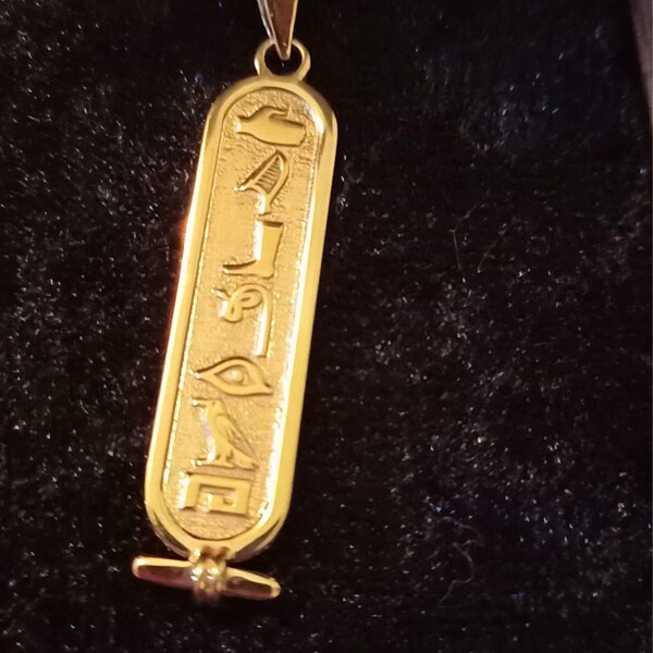 Egyptian Cartouche God Anubis Necklace, Hieroglyph Necklace Jewelry ...