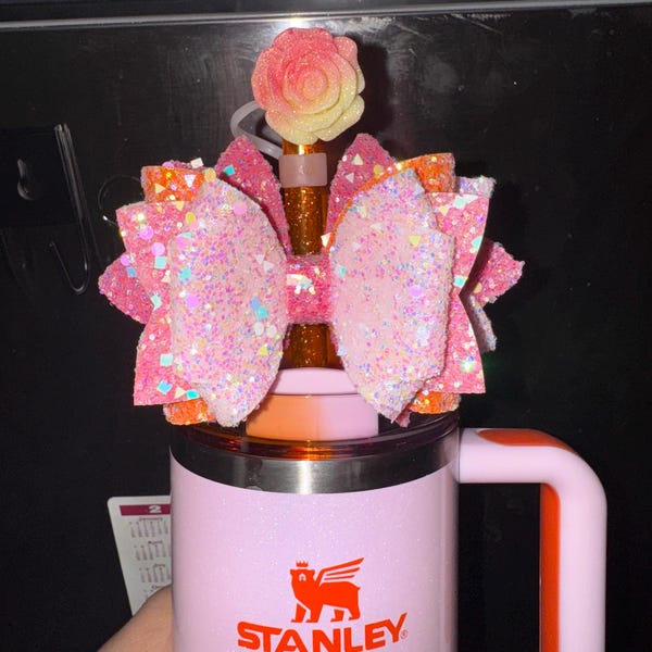 Chili Bow for Stanley Straw - Red and Orange Straw Bow - Etsy