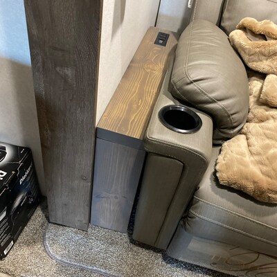 Customizable Narrow Wood Powered Console Table for Behind the - Etsy