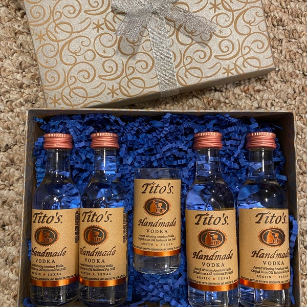 Vodka Shot Glasses Made From Recycled Tito's Miniature Bottles - Etsy