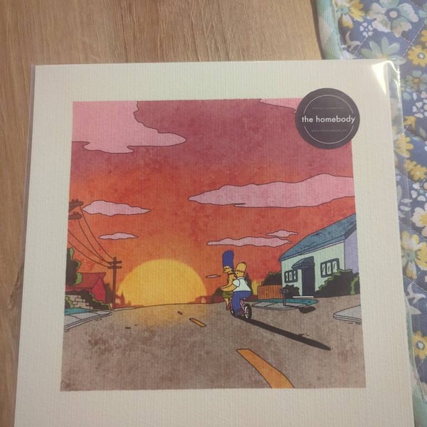 The Simpsons Homer and Marge Sunset Print, Poster Watercolor ...