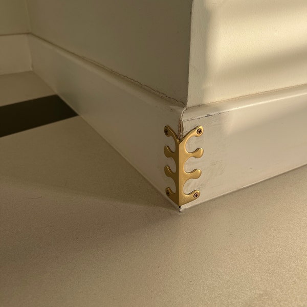 4.3 SET of Solid Brass Decorative Corner Plate Protector / Geometric B ...