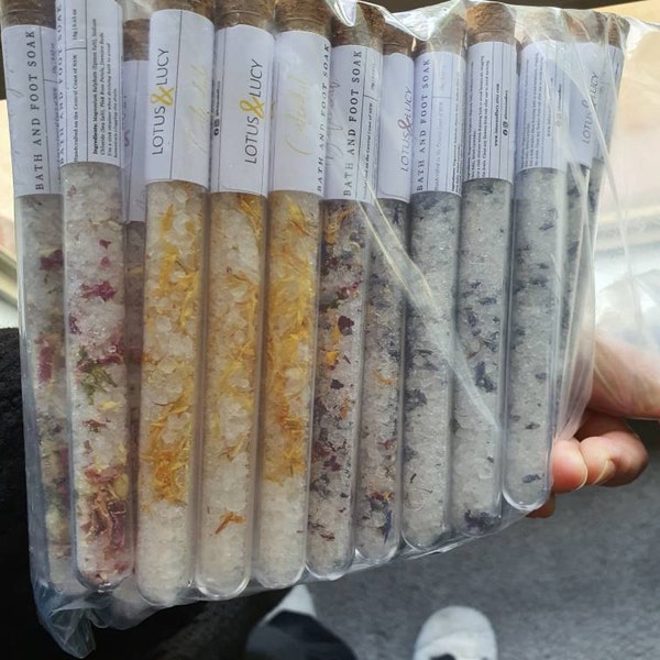 Bath Salt Test Tube Shots All Natural Botanical Bath Soak Unscented ...