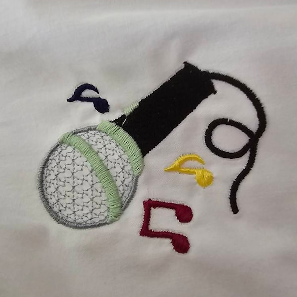 Microphone and Notes Embroidery Design (digital Files) - Etsy