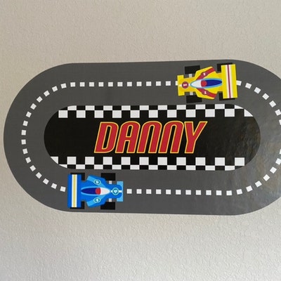 Racing Track With Custom Name Fabric Wall Decal NASCAR - Etsy