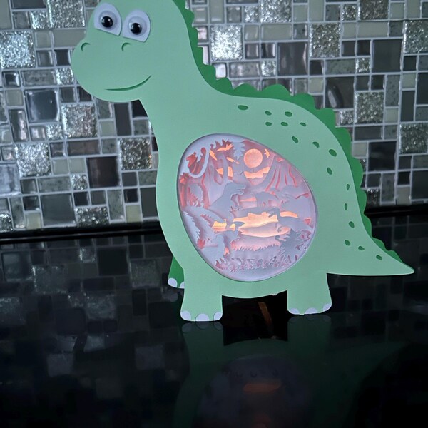 Dinosaurs 3 Paper Cut Dinosaurs Box Template, 3D Lantern Paper Cut ...