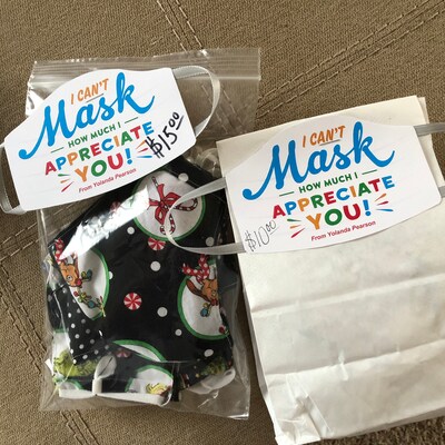 Can't Mask Our Gratitude PRINTABLE Gift Tag, Mask Gift Tag, Thank You ...