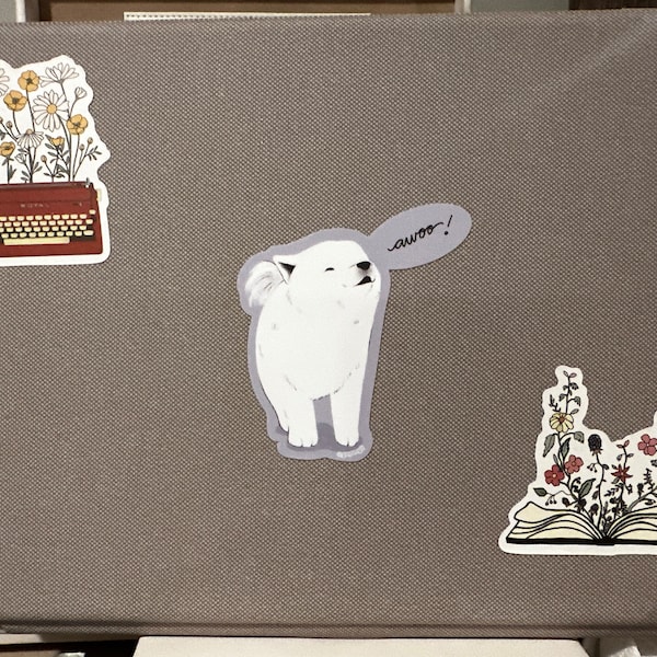 Smol Awoo Samoyed Waterproof Vinyl Sticker - Etsy