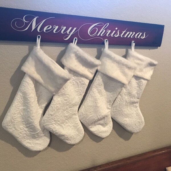 Red Stocking Wall Hanger Décor for Christmas - Stocking Hanger ...