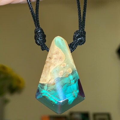 Turquoise Resin Necklace, Womens Turquoise Jewelry, Handmade Necklace ...