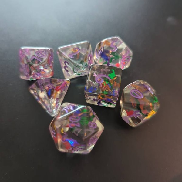 Pumpkin Polyhedrals 7 Pc Polyhedral Dice Set With Tiny Pumpkins Inside ...