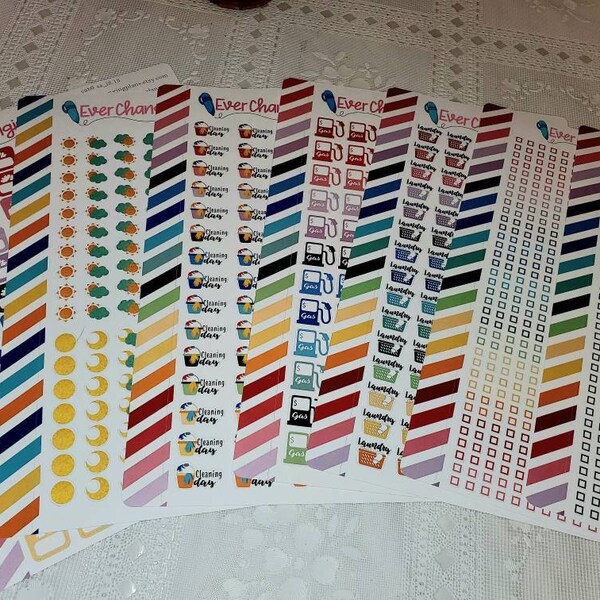 Single Checkbox Planner Stickers - Plum Paper Planner - Vertical ...