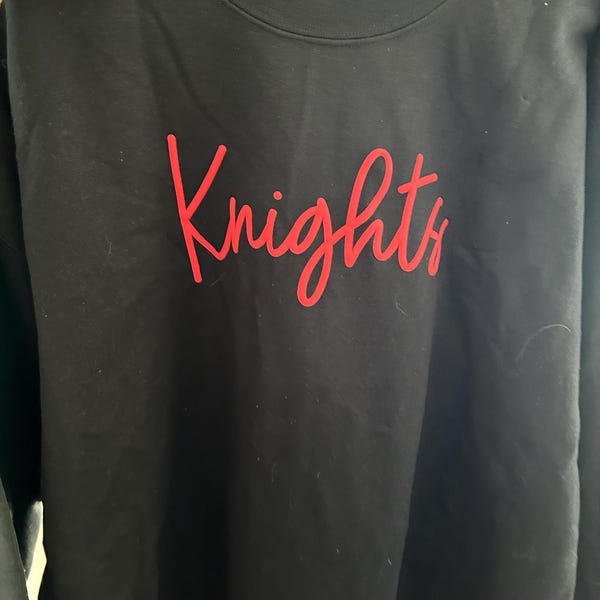 Custom Team Name Sweatshirt With Sleeve Print, School Mascot Sweatshirt ...