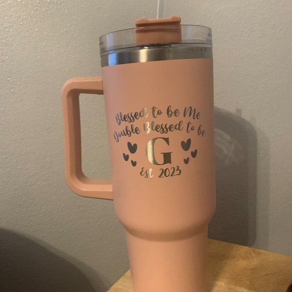 Personalized 40oz Tumbler, Custom Engraved Travel Mug With Handle ...