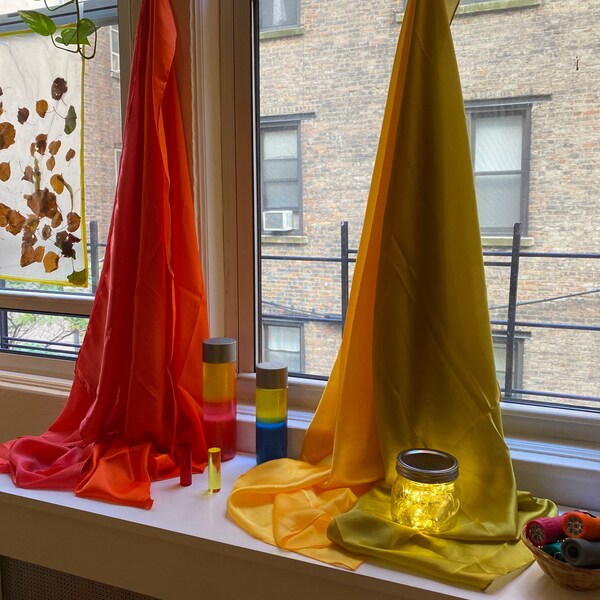 Fall Color Play Scarves - Set of 4 Vegan Playsilks - for Open-ended ...
