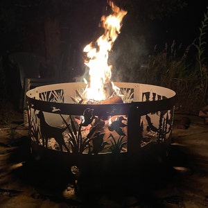 Dog & Pheasant Fire Pit Ring 16 Tall Heavy Duty Gift | Etsy