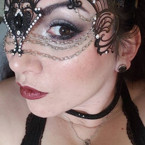 Goddess Masquerade Mask With Chains, Venetian Metal Mask With Crystals ...