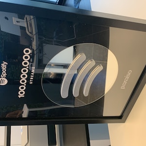 Spotify Plaque Streaming Award Custom Gold Record for Artists Trophy ...