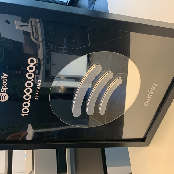 Spotify Plaque Streaming Award Custom Gold Record for Artists Trophy ...