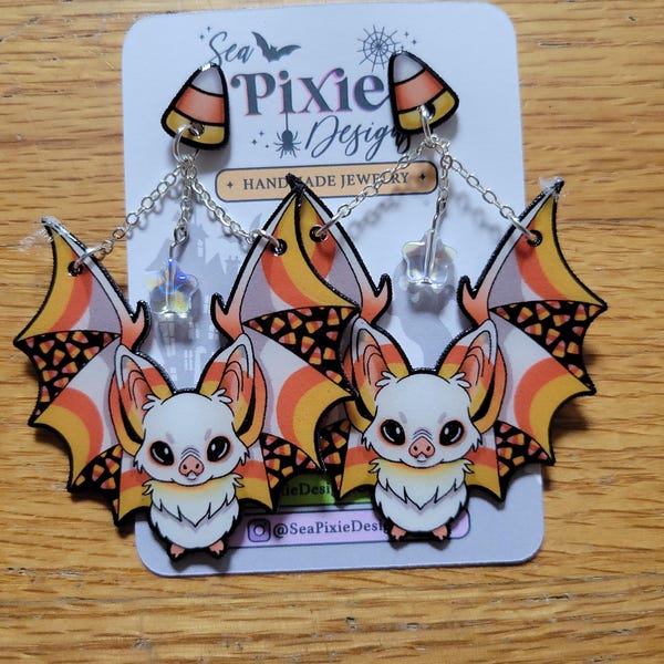 Heart Pattern Pink Bats Resin & Shrink Plastic Valentines Day Earrings ...