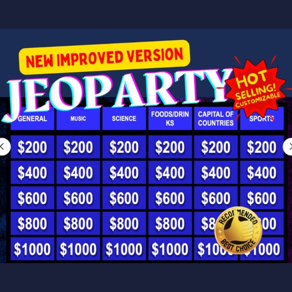NEW IMPROVED Original Jeoparty Game! Digital Jeopardy With Sound ...