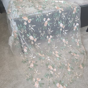 POPPY Colourful Wildflower Embroidered Wedding Veil. Handmade to Order ...