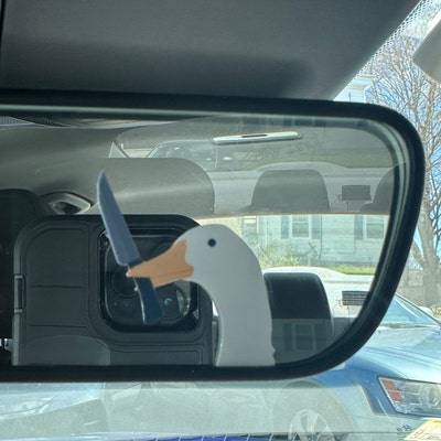 Silly Goose Meme Mirror Peeker Accessory Decal Rear View Mirror Cute ...