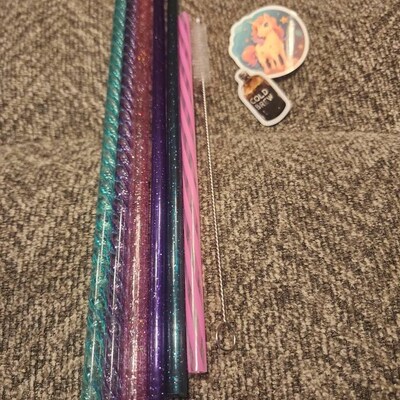 12 40oz Replacement Reusable Straw Rose Light Pink Shiny Crystal ...