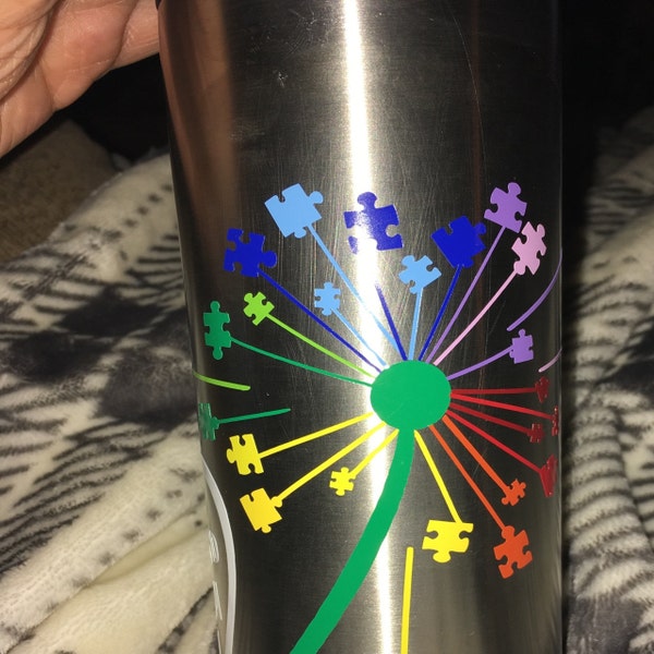 Autism Puzzle Piece Dandelion Car Decal, Autism Awareness, Autism ...