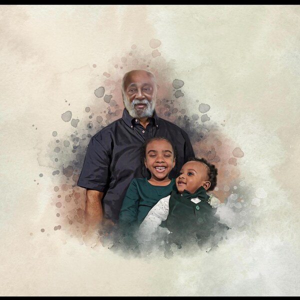 Custom Memorial Drawing, Add Deceased Loved One, Family Portrait ...