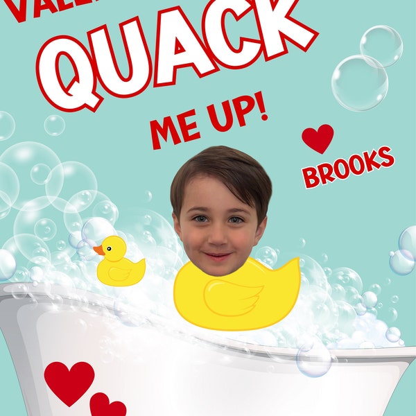 Valentine You QUACK Me Up Rubber Duck Photo Printable Valentine Cards ...