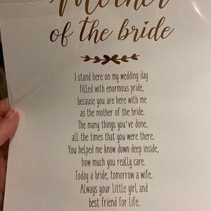 Mother of the Bride Print, Mother of the Bride Foil Print, Gift for ...