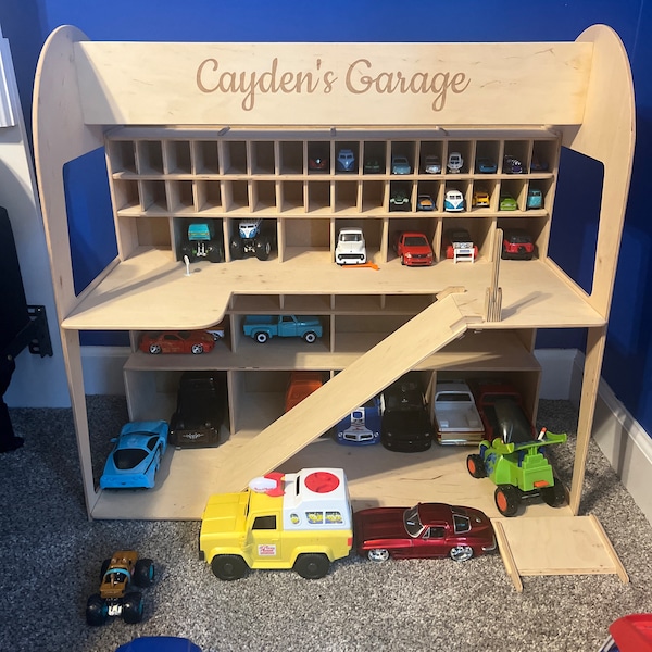 Toy Car Parking Garage, Personalized Toys for Boys, Montessori Toy Car ...