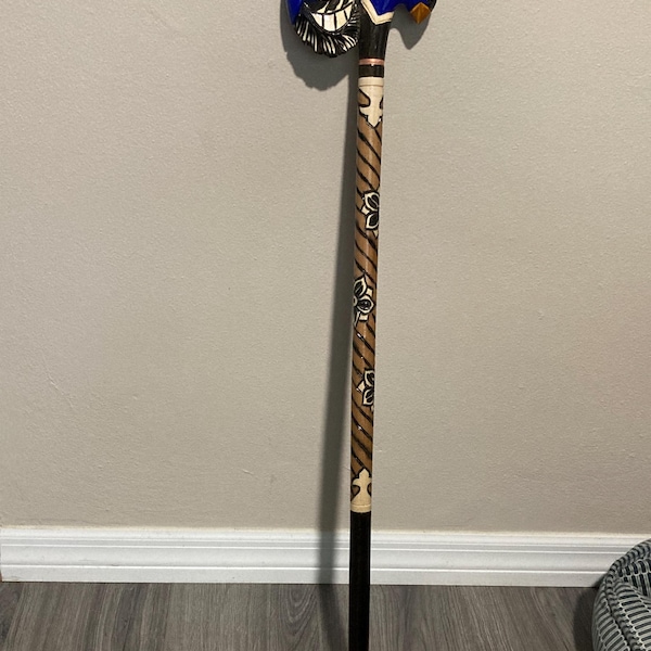Phoenix Wooden Cane With Carved Handle: Decorative and Functional Wood ...