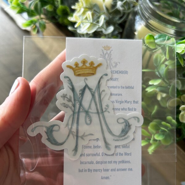Auspice Maria Sticker, Catholic Sticker, Virgin Mary, Ave Maria CLEAR ...