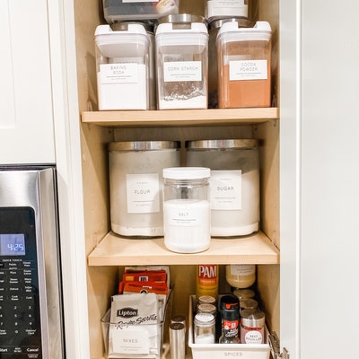 134 Minimalist White Pantry Labels. Preprinted Modern Farmhouse Labels ...