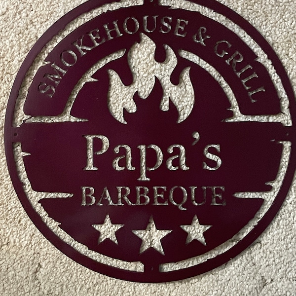 Personalized Metal Grilling Sign - Metal Grill Sign - Metal BBQ Smoker ...