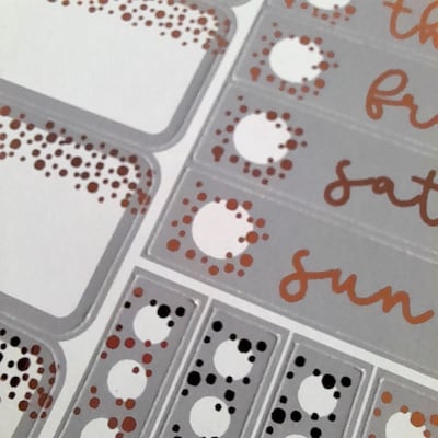 MONTHLY HEADERS Paint Swatch 3 Colour Combinations Functional Stickers ...