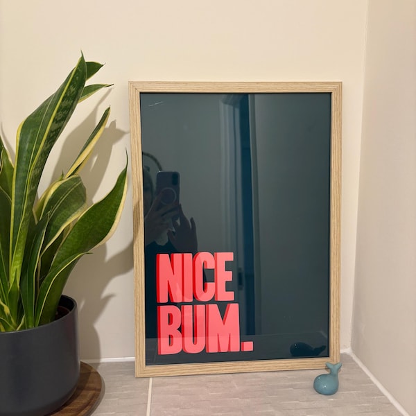 Bathroom Print, Nice Bum Print Sign, Funny Toilet Print, Restroom Wall ...
