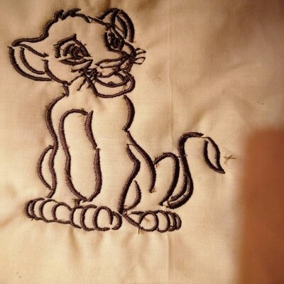 Lion King Simba Sketch Digital Embroidery Machine Design File 4x4 5x7 ...