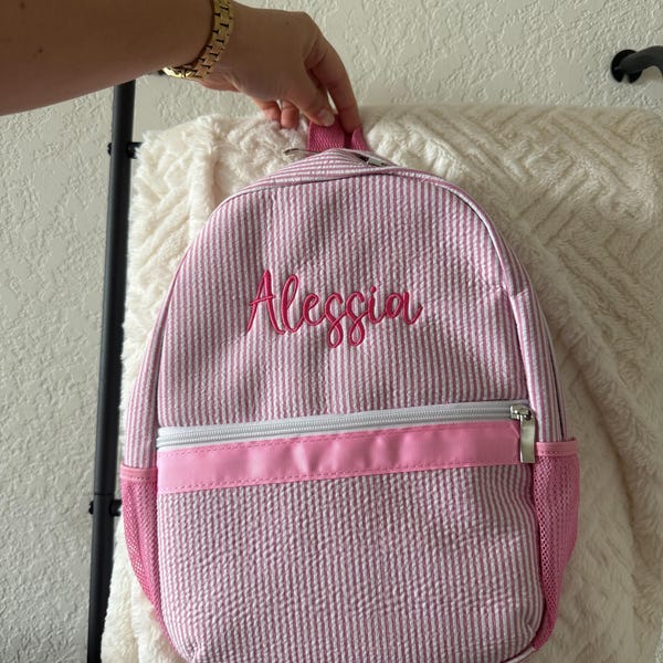 Personalized Baby Backpacks, Monogrammed Toddler Backpacks, Seersucker ...